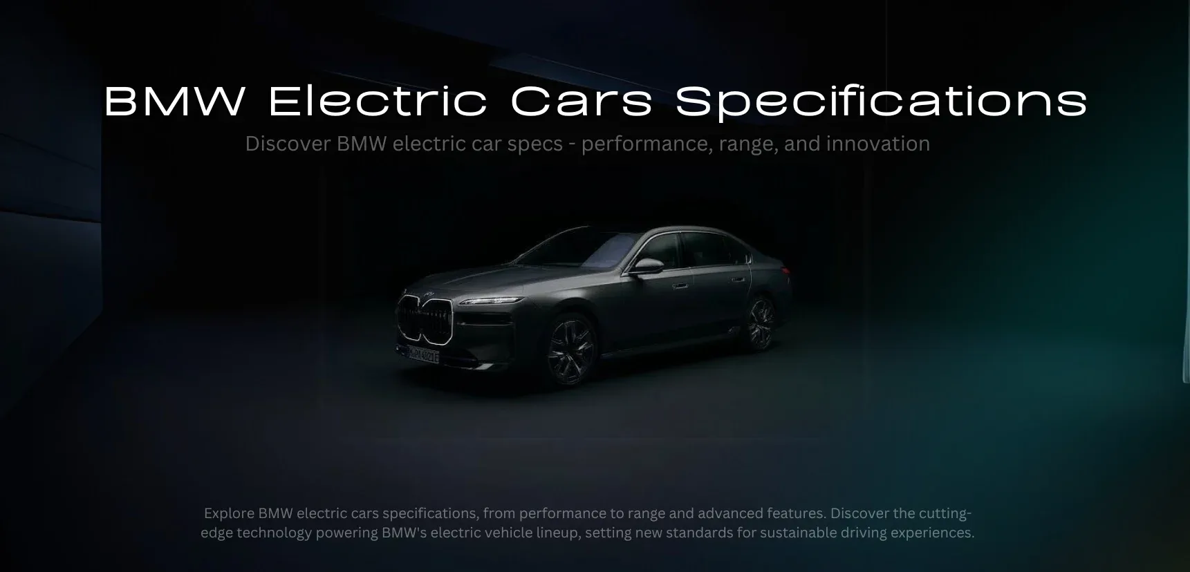 BMW Electric Cars Specifications